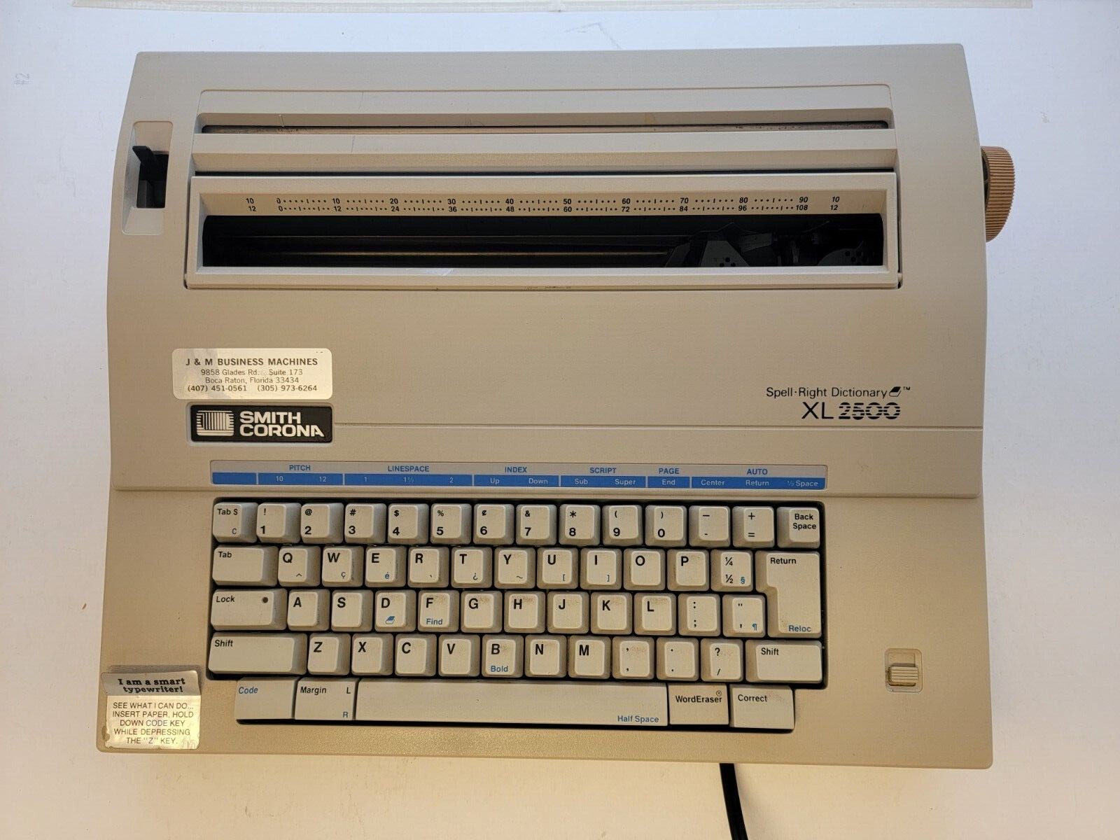 Smith Corona Spell Right Dictionary XL2500 Electric Typewriter & Owner ...