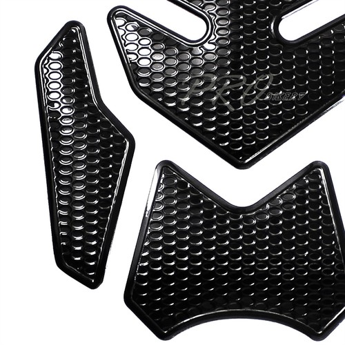 4PCs Perforated Black Gas Tank Pad+Fuel Cap Cover Kit R1/R6 YZF/FZ/FJ ...