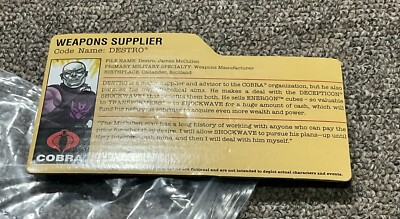 GI JOE ~ 2012 DESTRO ~ File Card ~ SDCC | eBay