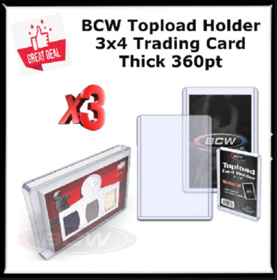X3 High Quality BCW 3x4 Thick Card Topload Holder 360 PT. Rigid PVC 9mm ...