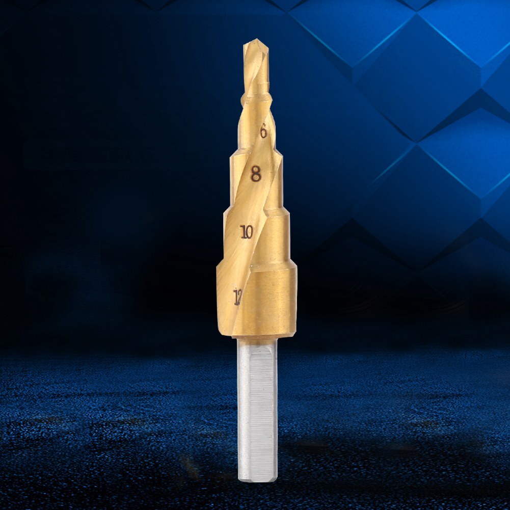 HSS Step Drill Bit 4mm-12mm Stepped Cone Drill Bit Spiral Flute 6mm ...