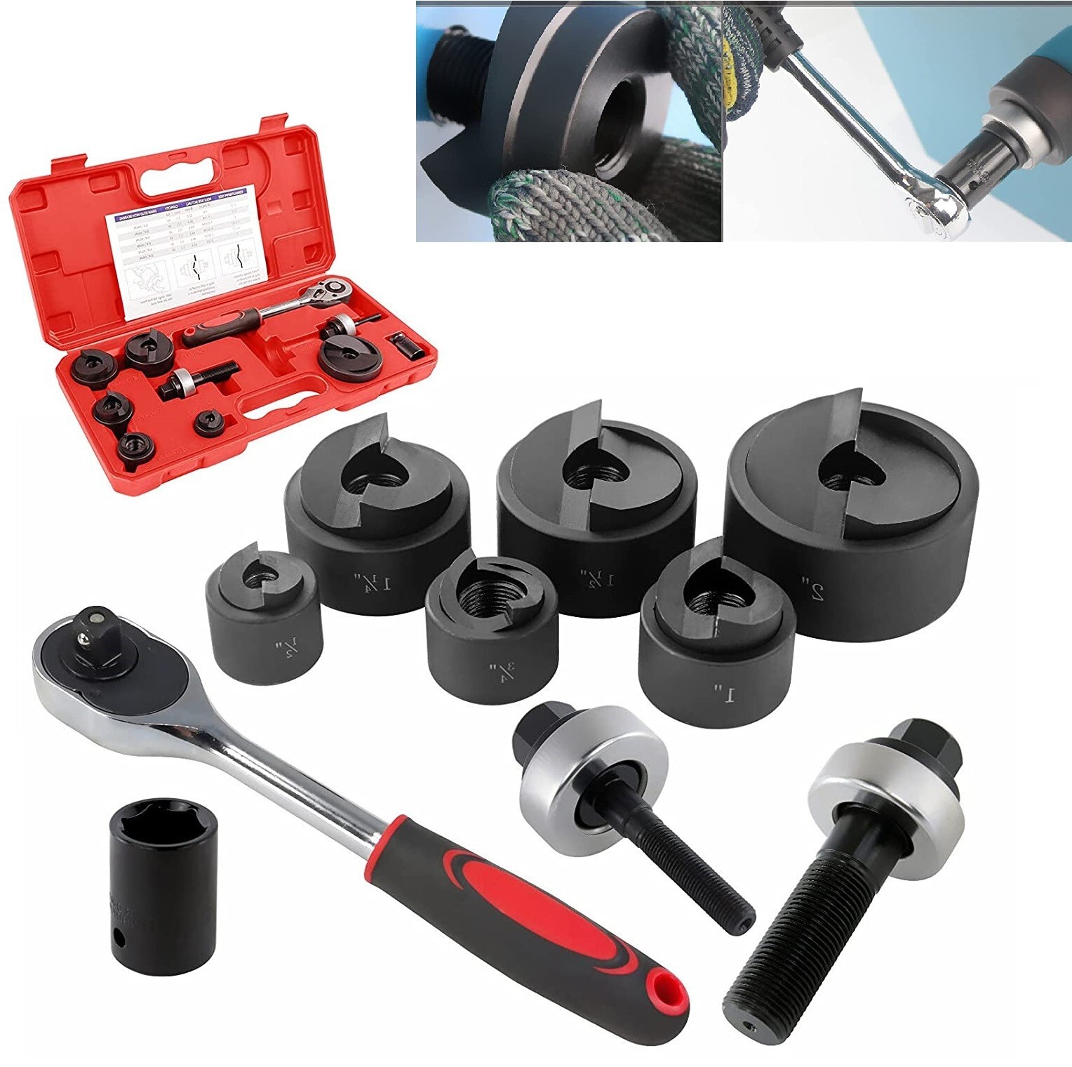 Manual knockout Punch Kit Electrical Conduit Hole Punch Driver punching ...