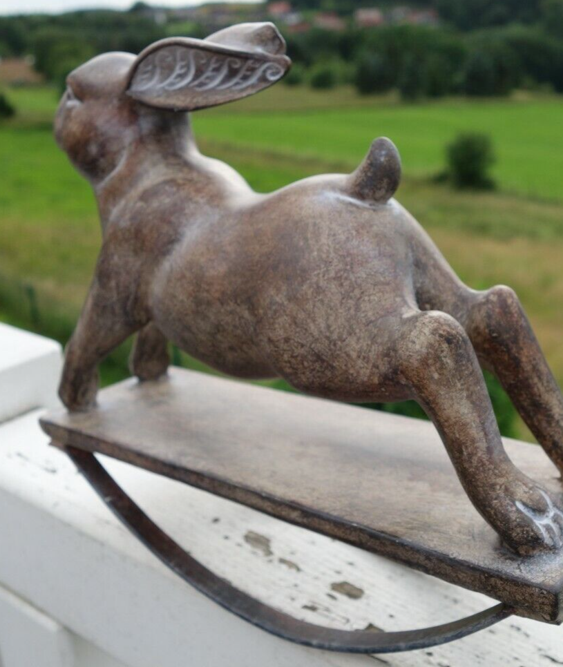 Shabby Hase Wippe Deko Figur Polyresin 21x25x8cm Retro Antik Look NEU ...