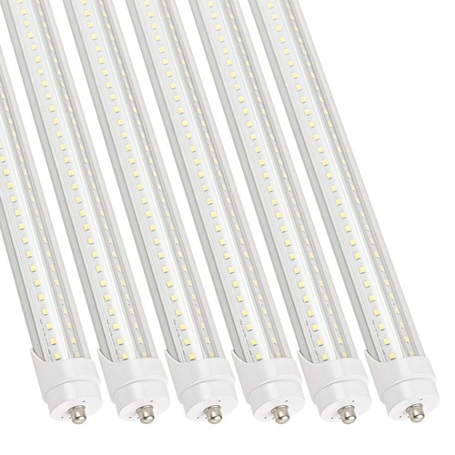T8 Single Pin 4FT 5FT 6FT V-Shape LED Tube Light 6500K Clear Lens 6 ...