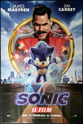 SONIC Original Movie Poster 55x78" 2Sh Italian FOWLER JIM CARREY ...