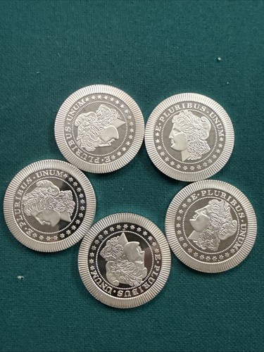 1 oz silver rounds.999 Lot of 5 Generic Morgan Silver Rounds | eBay