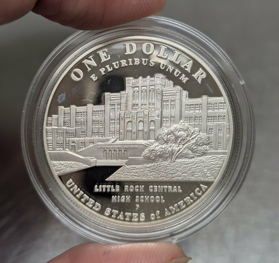 2007 P Little Rock High School Proof Silver Dollar/box & COA. 0.7734 oz ...