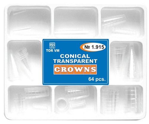 64 pcs TOR VM Dental Conical Transparent Crowns 64pcs Set Preforms 8 ...