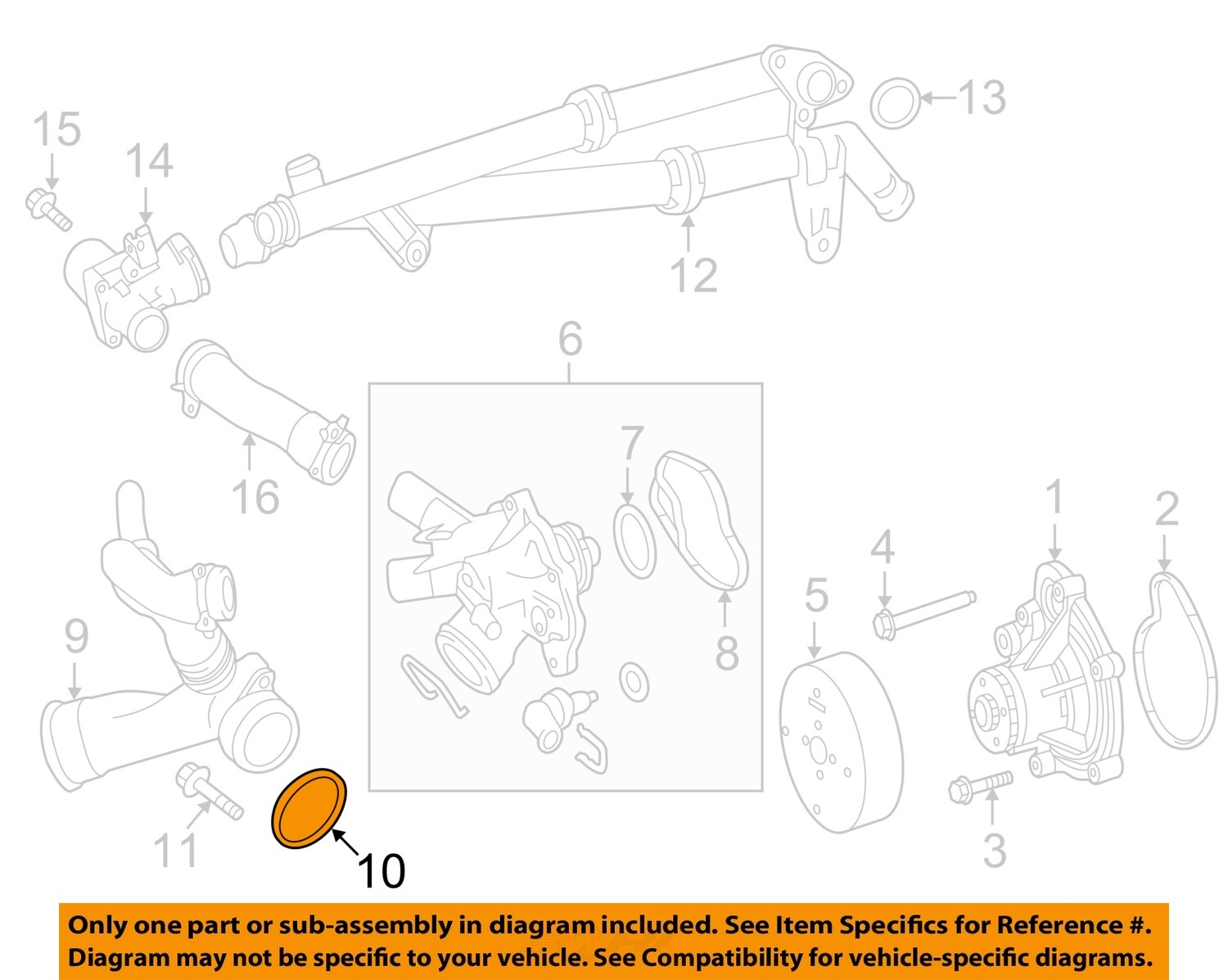 MERCEDES OEM 03-05 C230 1.8L-L4 Water Pump-Thermostat Seal 0299972148 ...