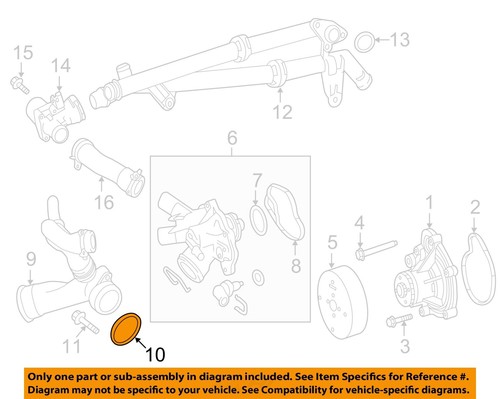 MERCEDES OEM 03-05 C230 1.8L-L4 Water Pump-Thermostat Seal 0299972148 ...