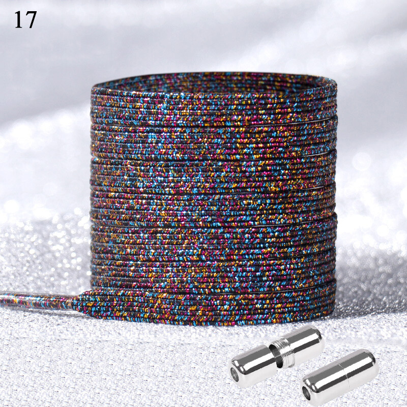 Gradient Color Shiny Shoes Laces Double Buckle Lazy Shoelaces Shoe ...