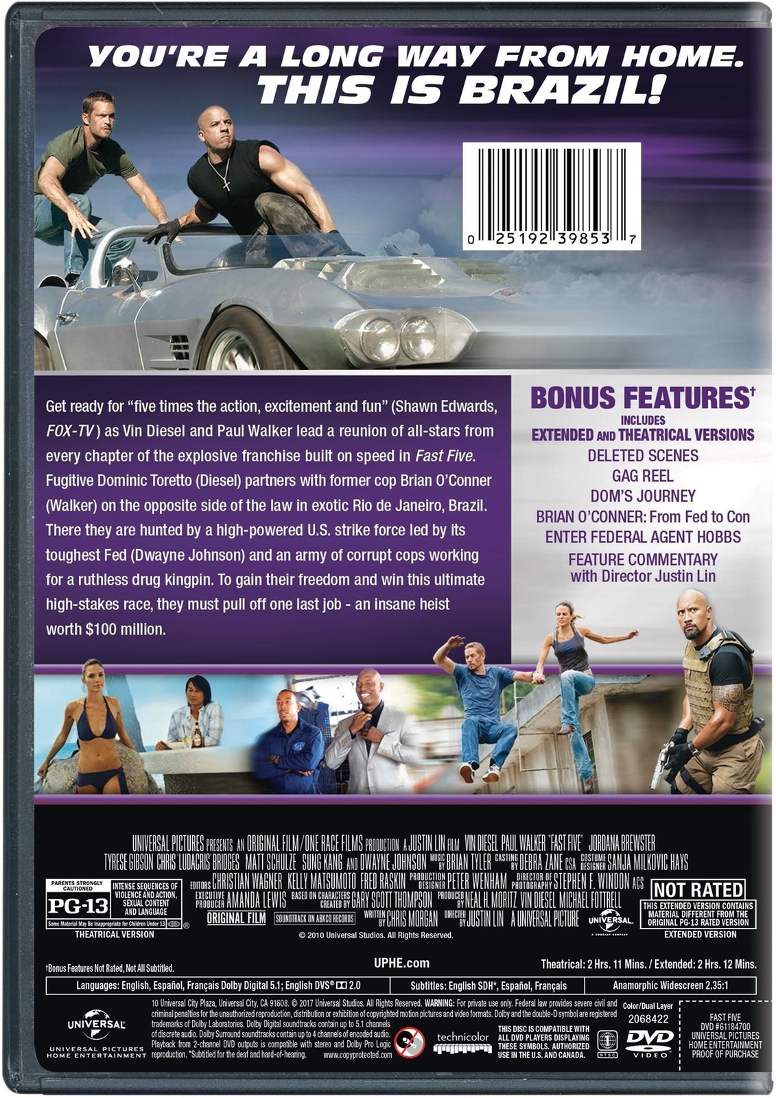 Fast & Furious 5 DVD Dwayne Johnson NEW 25192398537 | eBay
