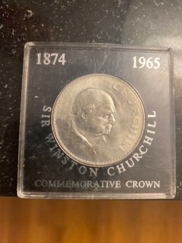 1874 -1965 SIR WINSTON CHURCHILL COMMEMORATIVE RARE SATIN CROWN COIN ...