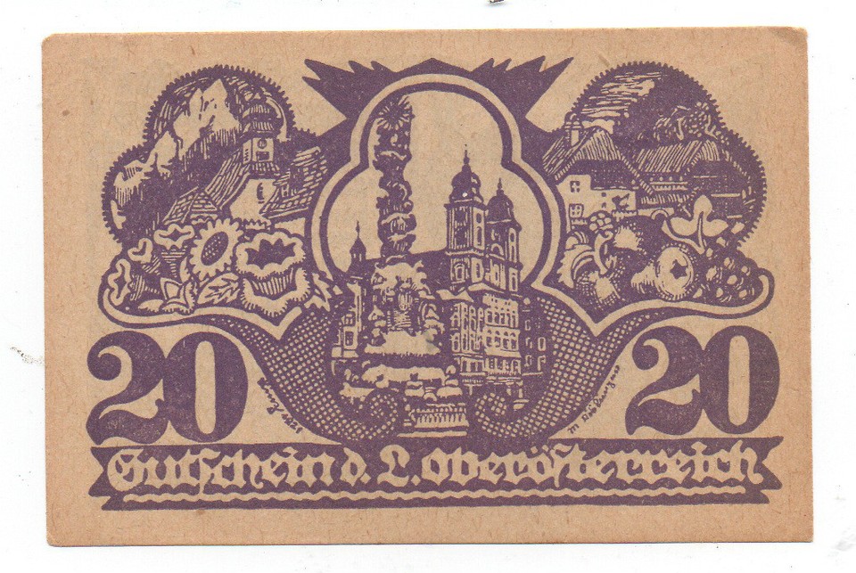 Small 1920s 20 Pf German Currency Note with Building | eBay