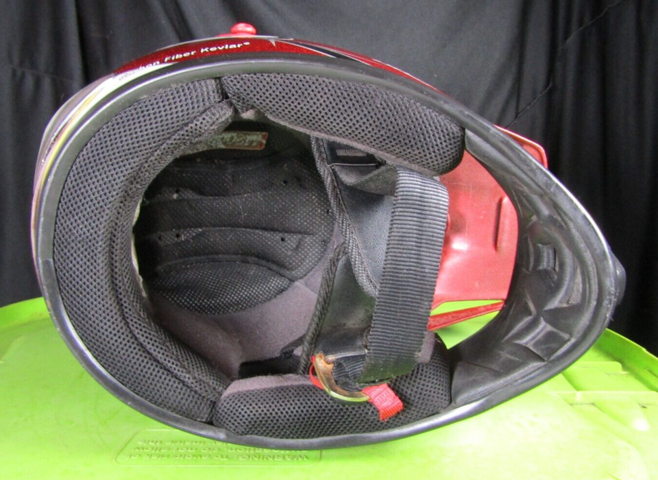 Fly Vintage List Helmet XL 62 cm Red Metal Flake/Black/White #15 Carbon ...