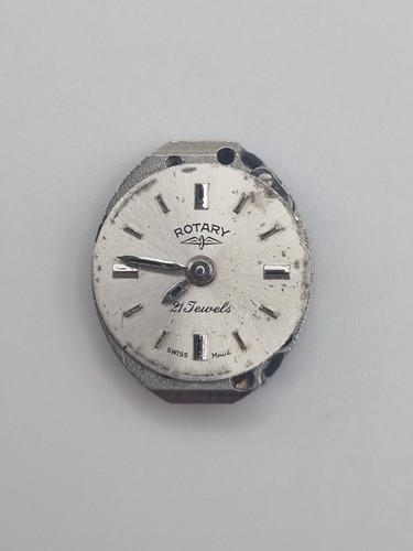 Vintage Rotary Watch Movement 21 Jewels Swiss Made For Parts / Repairs ...