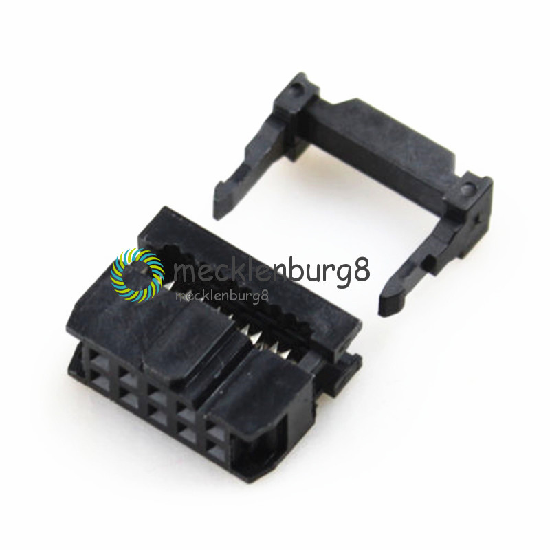 10PCS 2.54mm Pitch 2x5 Pin 10 Pin IDC FC Female Header Socket Connector ...