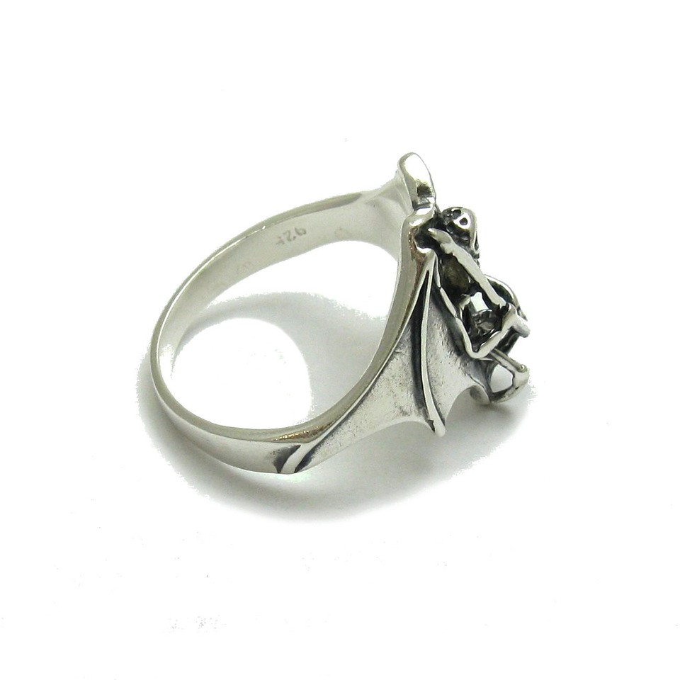 Genuine Sterling Silver Ring Solid 925 Death Skull Skeleton Biker ...