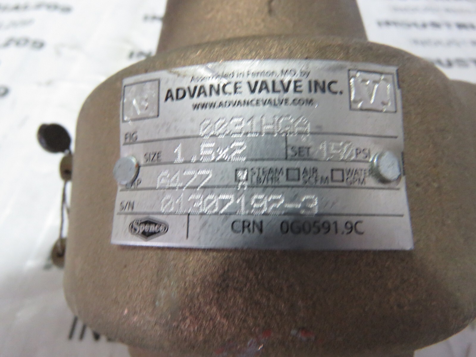 SPENCE / ADVANCE 0031HGA VALVE SIZE 1.5X2 NEW | eBay
