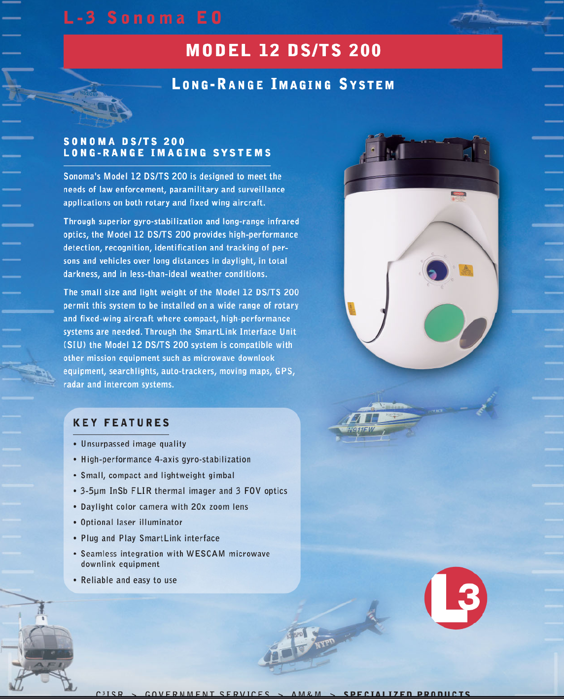 L3 WESCAM Model M12 DS/TS 200 Airborne Thermal Infrared Camera FLIR | eBay