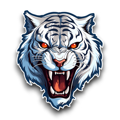 Evil White Tiger Cat Animal Vinyl Sticker Decal For Car Laptop Window ...