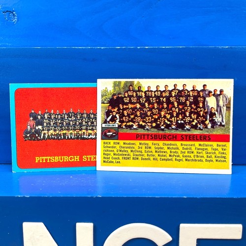 PITTSBURGH STEELERS Vintage Topps NFL Team Cards Lot 1956 & 1963 (2 ...