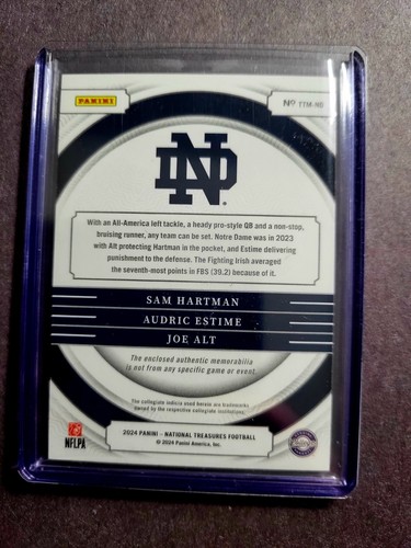 2024 National Treasures Patches - AUDRIC ESTIME + JOE ALT + SAM HARTMAN ...