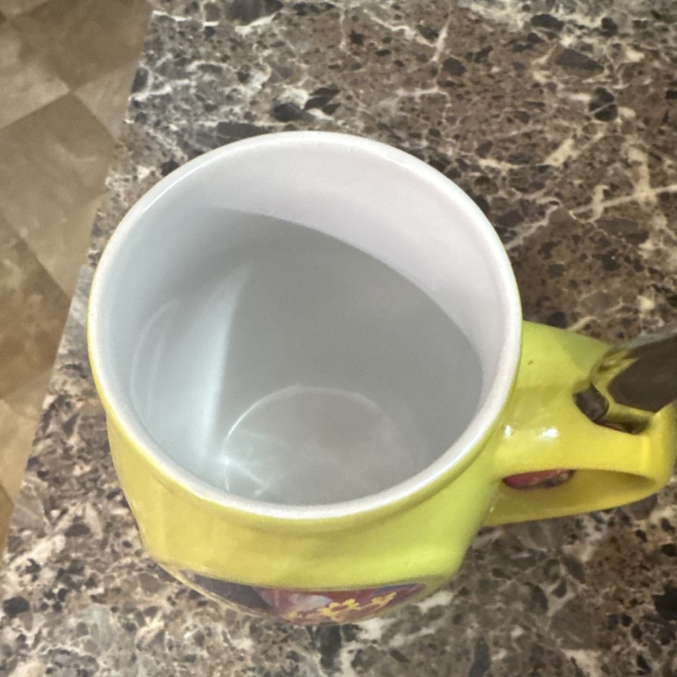 DreamWorks Trolls Mug with Spoon, Yellow Pink, Microwave Dishwasher ...