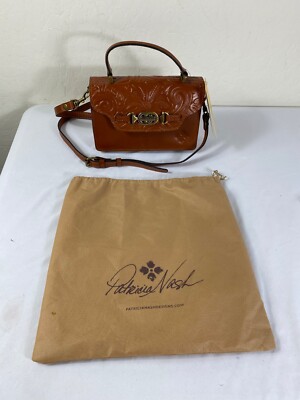 patricia nash PORCILI handbag top handle Tooled leather crossbody NWT ...