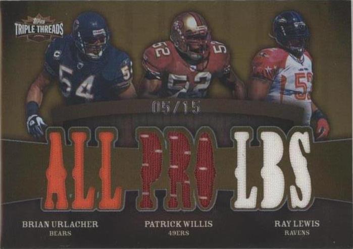 2009 Topps Triple Threads - Relic Combos Ray Lewis, Brian Urlacher ...
