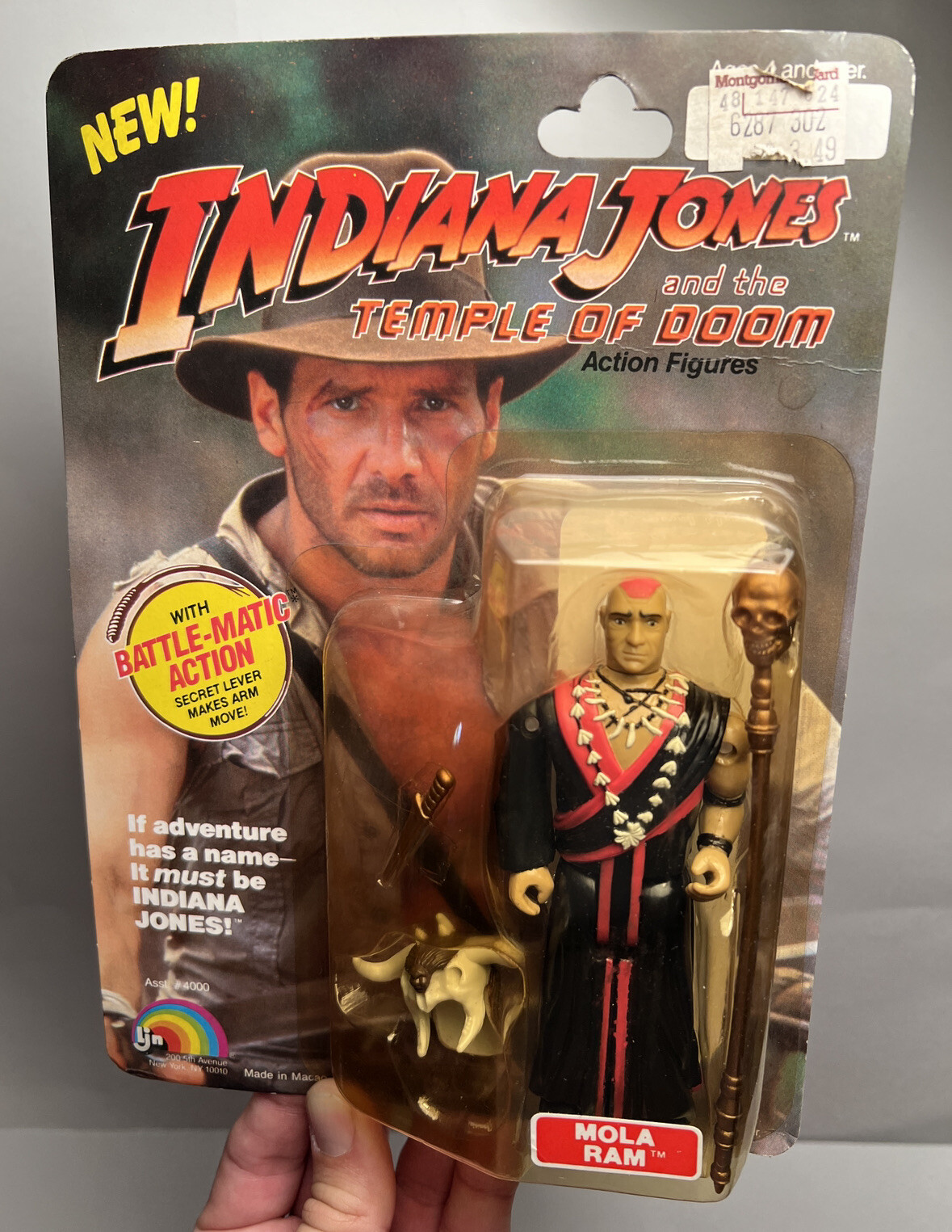 Indiana Jones Temple of Doom 1984 LJN Indiana Mola Ram Mint On Card MOC ...
