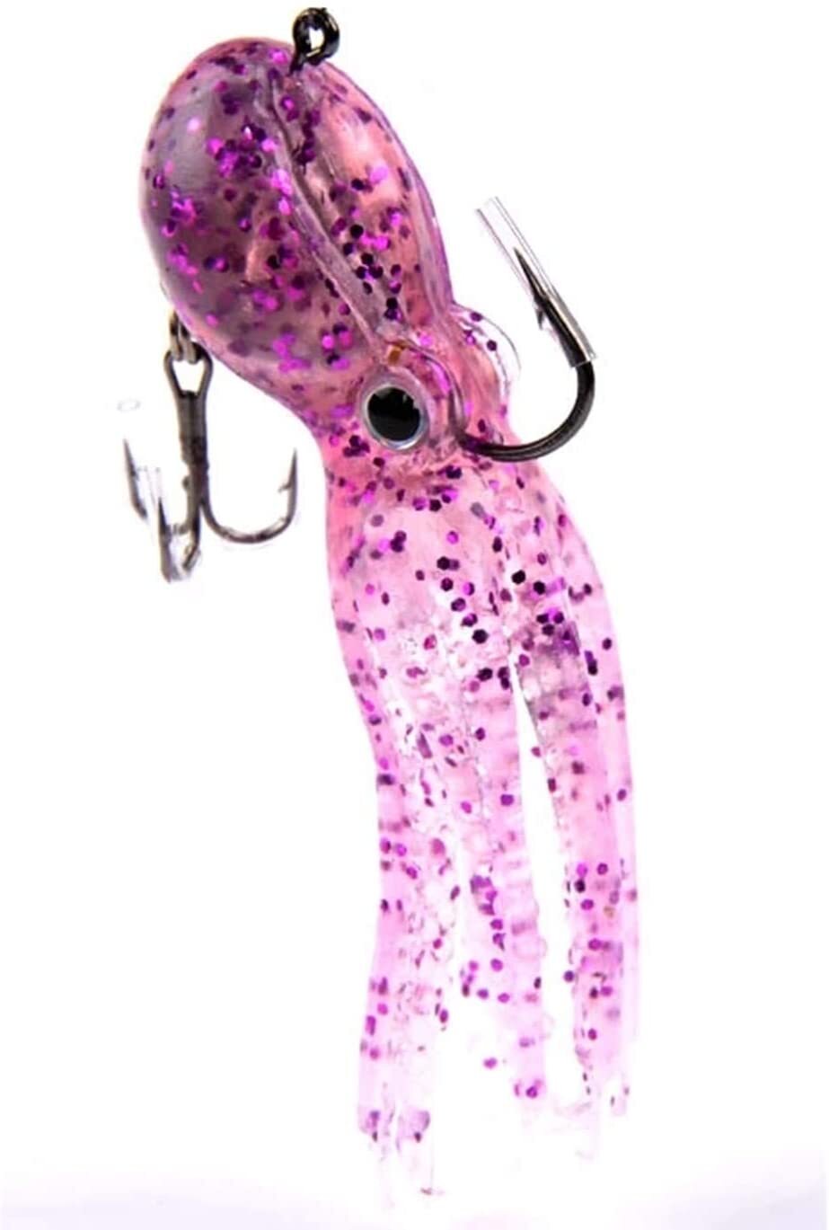 5Pcs Octopus Fishing Lures Skirt Tail Soft Squid Jigs Swimbait Lingcod ...