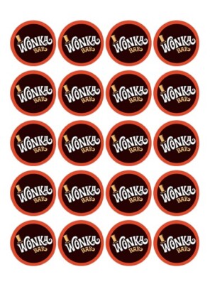 20 Pre-Cut Edible Wonka Bar Cupcake Toppers | eBay UK