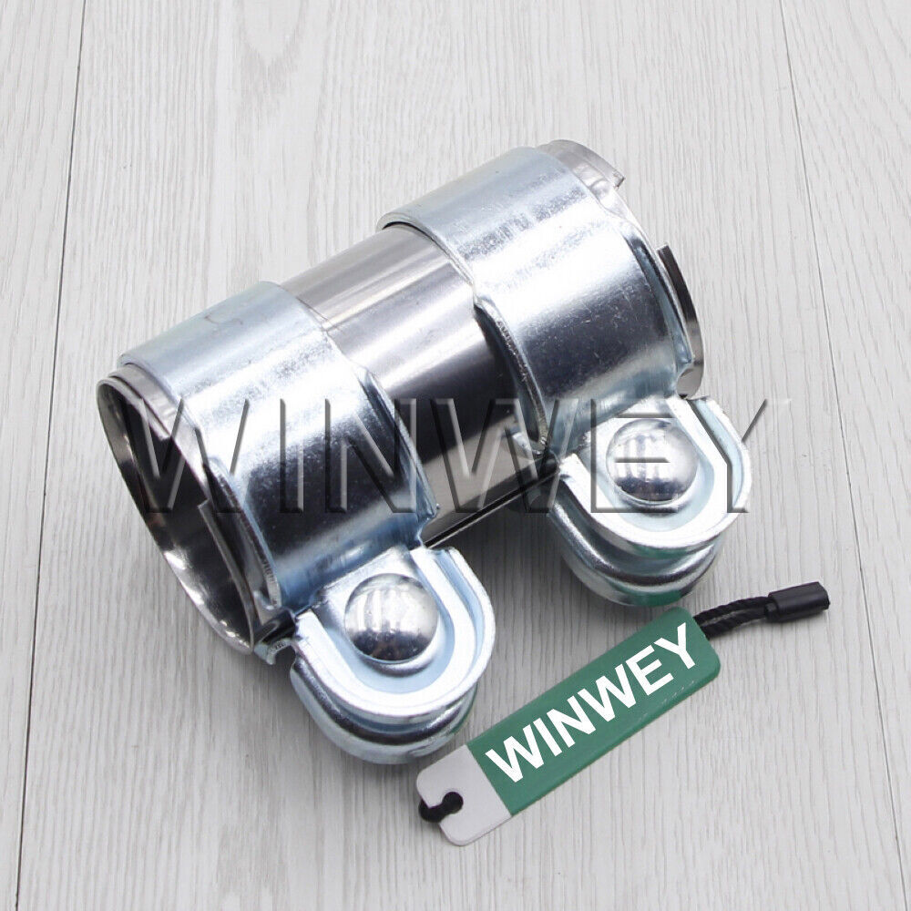 HQ 2"/52mm Exhaust Pipe connector sleeve with Clamps Joiner tube ...