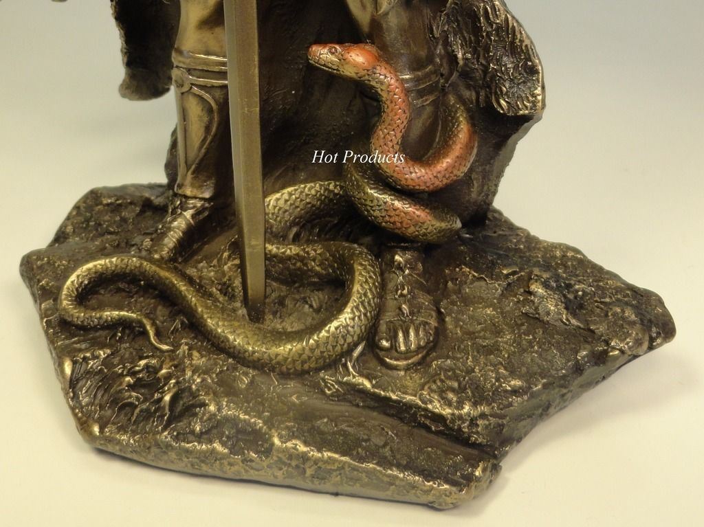 Six Winged Seraphim Guardian Angel W Serpent Sculpture Statue Bronze ...