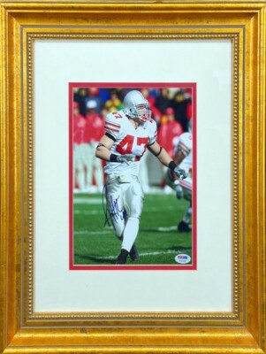 Memorabilia AJ Hawk (White Tshirt) Hand Signed Photograph Ohio State ...
