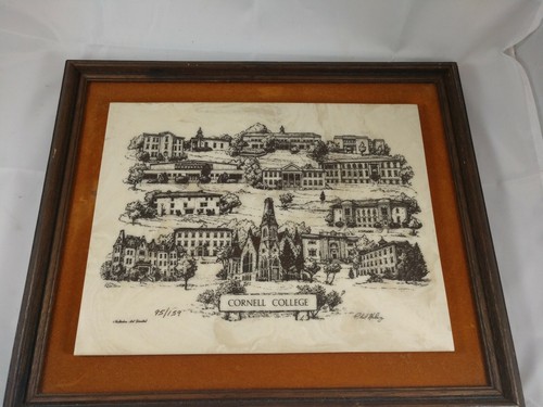 Vintage Cornell College Etched Marble Phil Huling Collectors Art ...