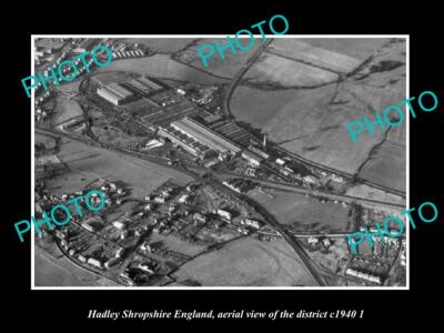 OLD LARGE HISTORIC PHOTO HADLEY SHROPSHIRE ENGLAND DISTRICT AERIAL VIEW ...
