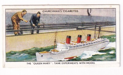 TANK EXPIREMENTS WITH MODEL 1936 THE QUEEN MARY Cunard White Star Trade ...