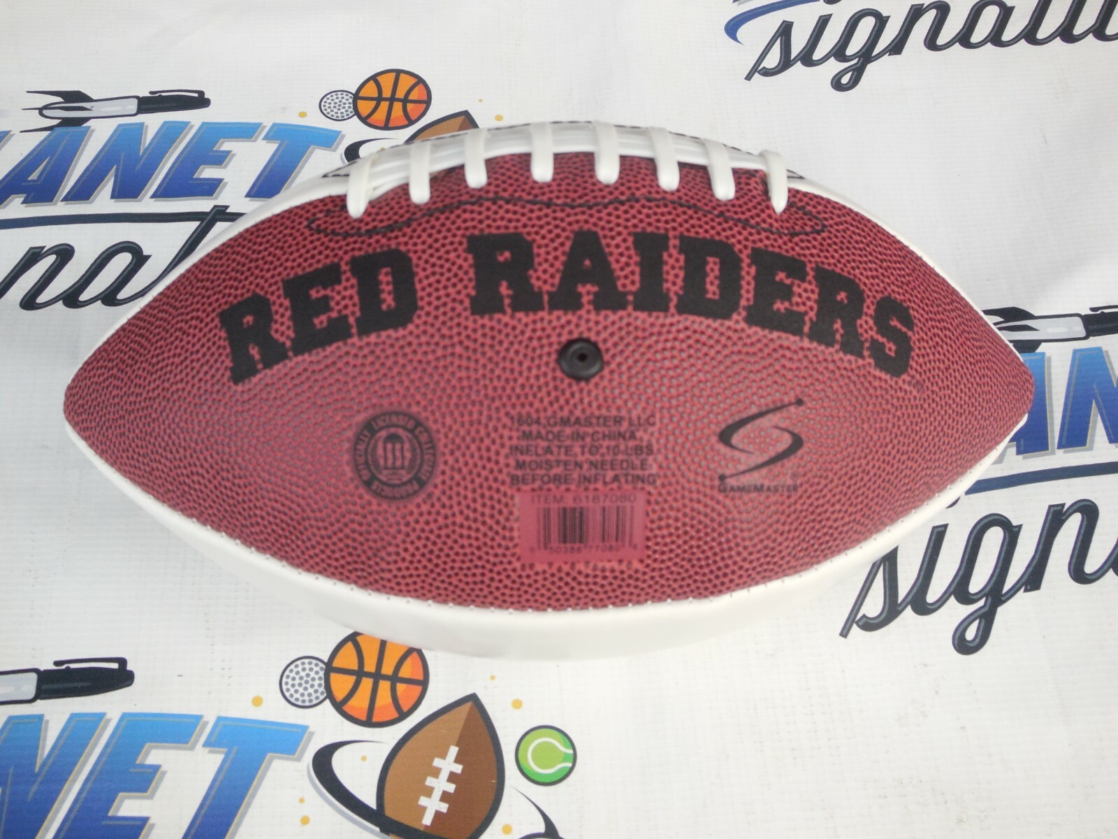 Texas Tech TTU Red Raiders official size white panel autograph logo ...