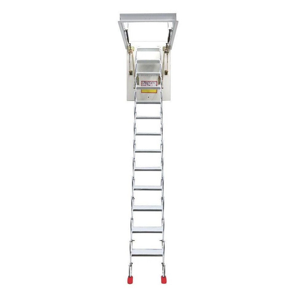 12 Steps Folding Loft Ladder Stairs 31.5" x35.4" Top Openning 9.8ft ...
