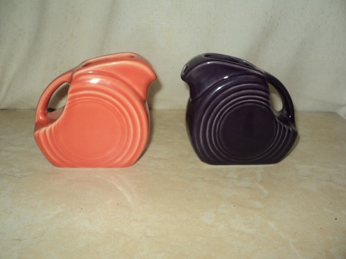 2 FIESTA WARE Mini Disk Pitcher in Mulberry and Flamingo Lot of Two ...