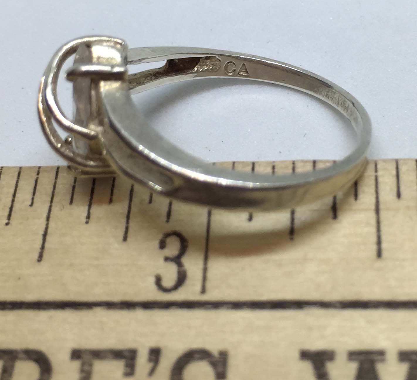 Ring Sterling Silver Size 8 3/4 .925 Band Cubic Zirconia Single Stone ...