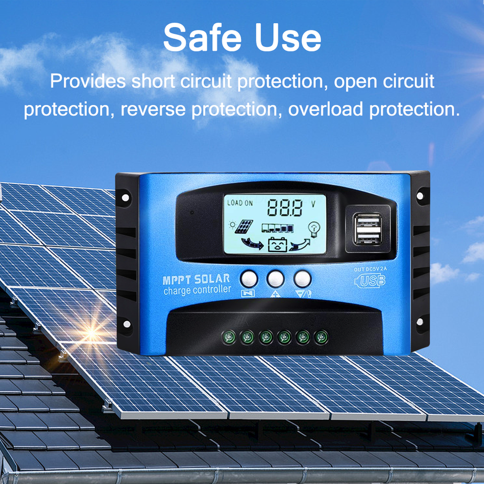 60Amp 12V/24V MPPT Solar Panel Regulator Charge Controller Auto Focus ...