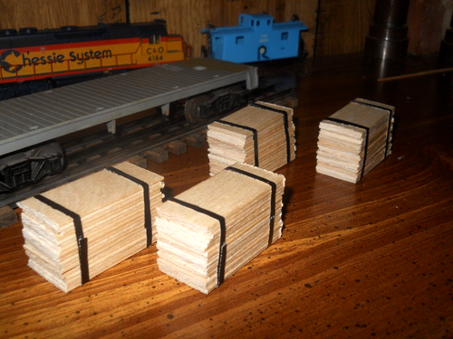 O scale-gauge (4 x 8) flatcar lumber load plywood bundles handmade | eBay
