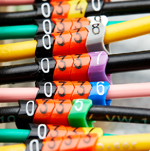 Cable Marker Kit (500 pcs) CSA 2.5 - 16mm² Chevron Cut Colour Code ...