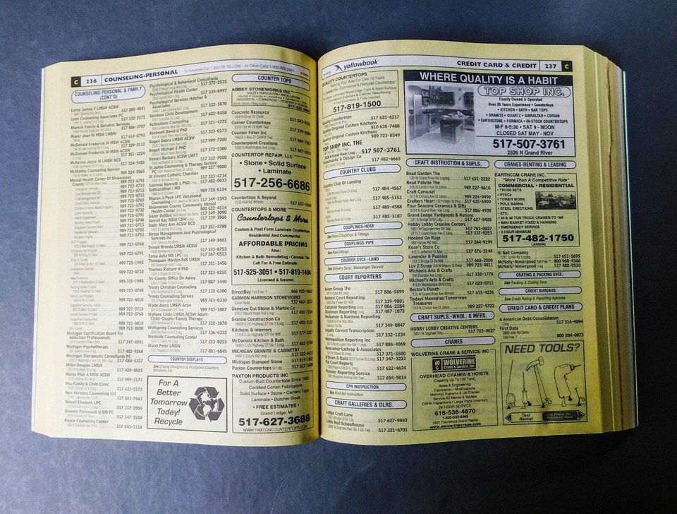 Lansing East Lansing Michigan Yellowbook 2009-2010 Phone Directory | eBay