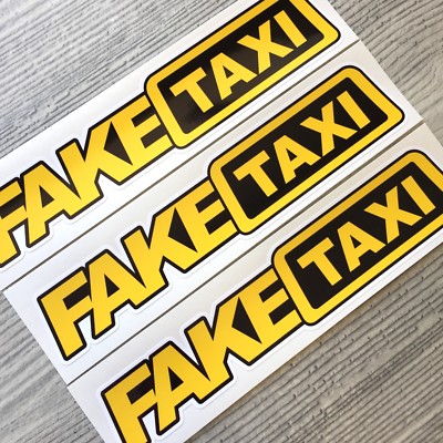 3pc Fake Taxi Sticker Vinyl Decal Car Turbo JDM Window Drift Fun Tuning ...