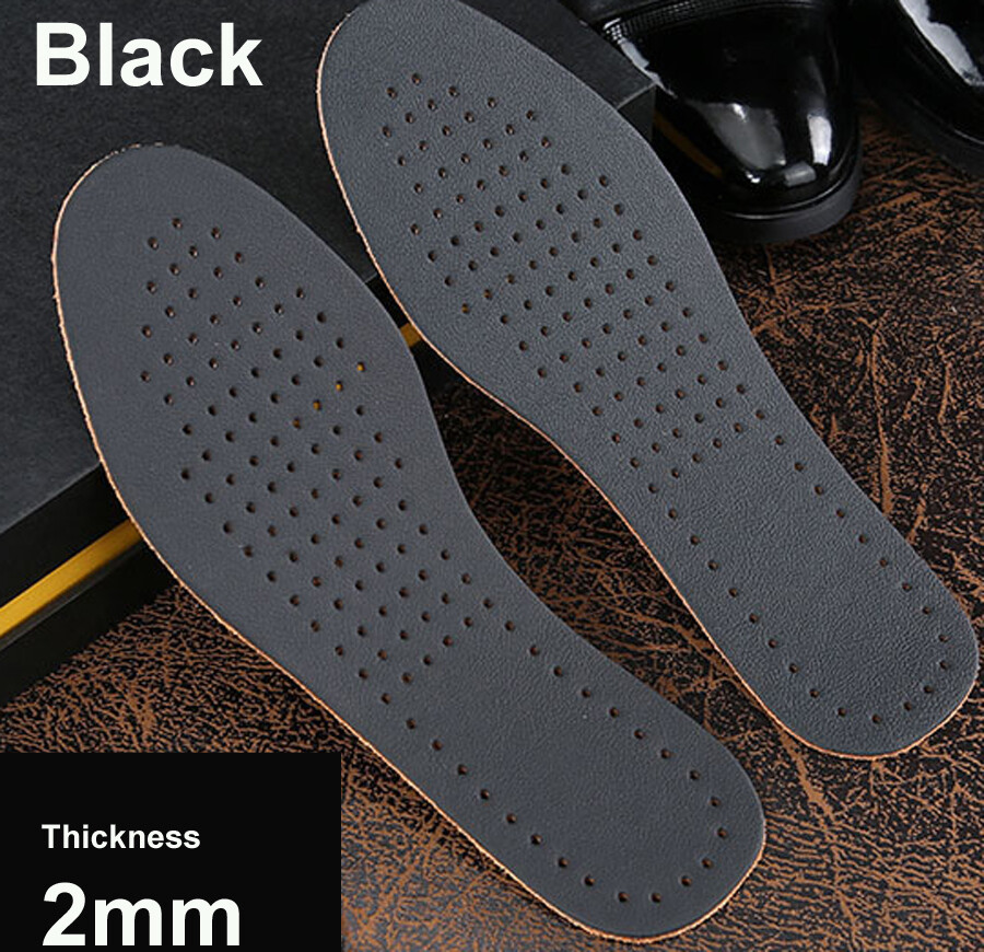 2 pairs Thick Genuine Leather Insoles Mens Shoe Inserts Male Boy Boot ...