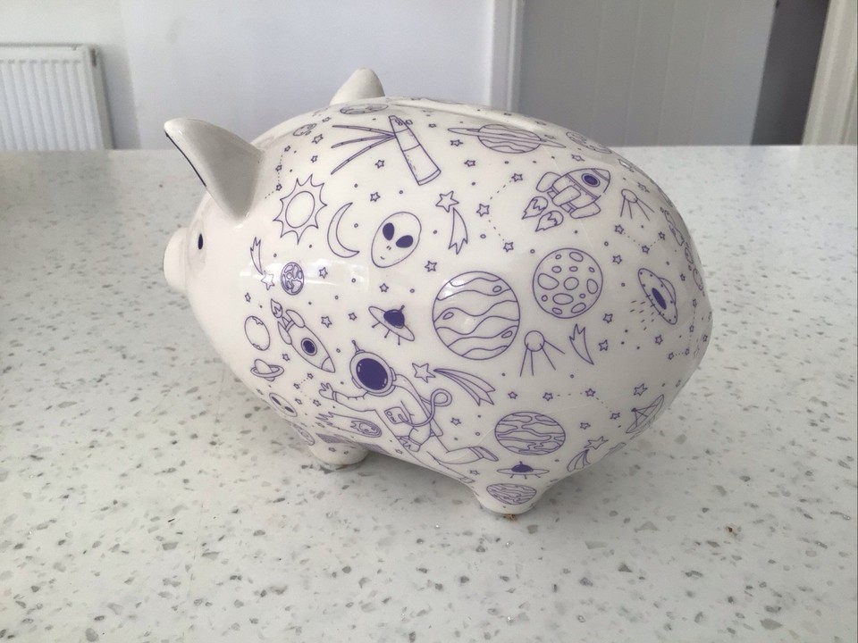 NEW - Boxed TILLY PIG Limited Edition Ceramic OUTER SPACE Piggy Bank ...